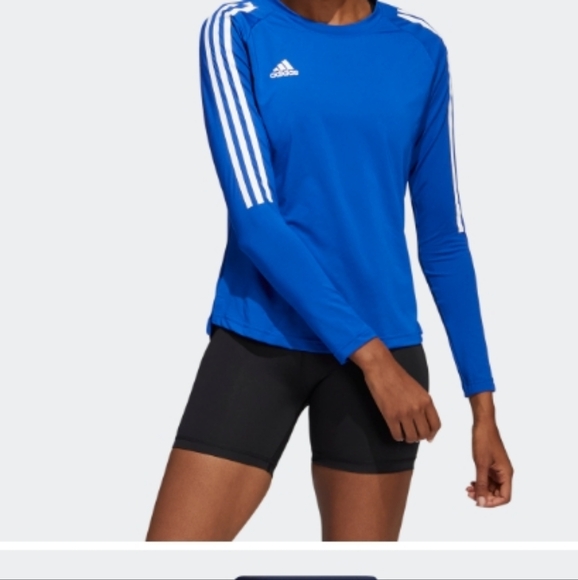 adidas | Tops | Royal Blue And White Hilo Jersey Ls | Poshmark